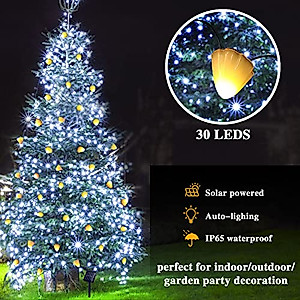 T4U888 30 PCS Mushroom Solar Lights, 8 Modes Outdoor Fairy Lights with 800Mah Battery Waterproof Garden Light for Backyard Wedding Christmas Party(Warm White-1)