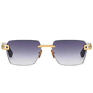 Dita META-EVO ONE DT DTS147 A-01 Yellow Gold/Ink Swirl Metal Rimless Sunglasses Grey Gradient Lens
