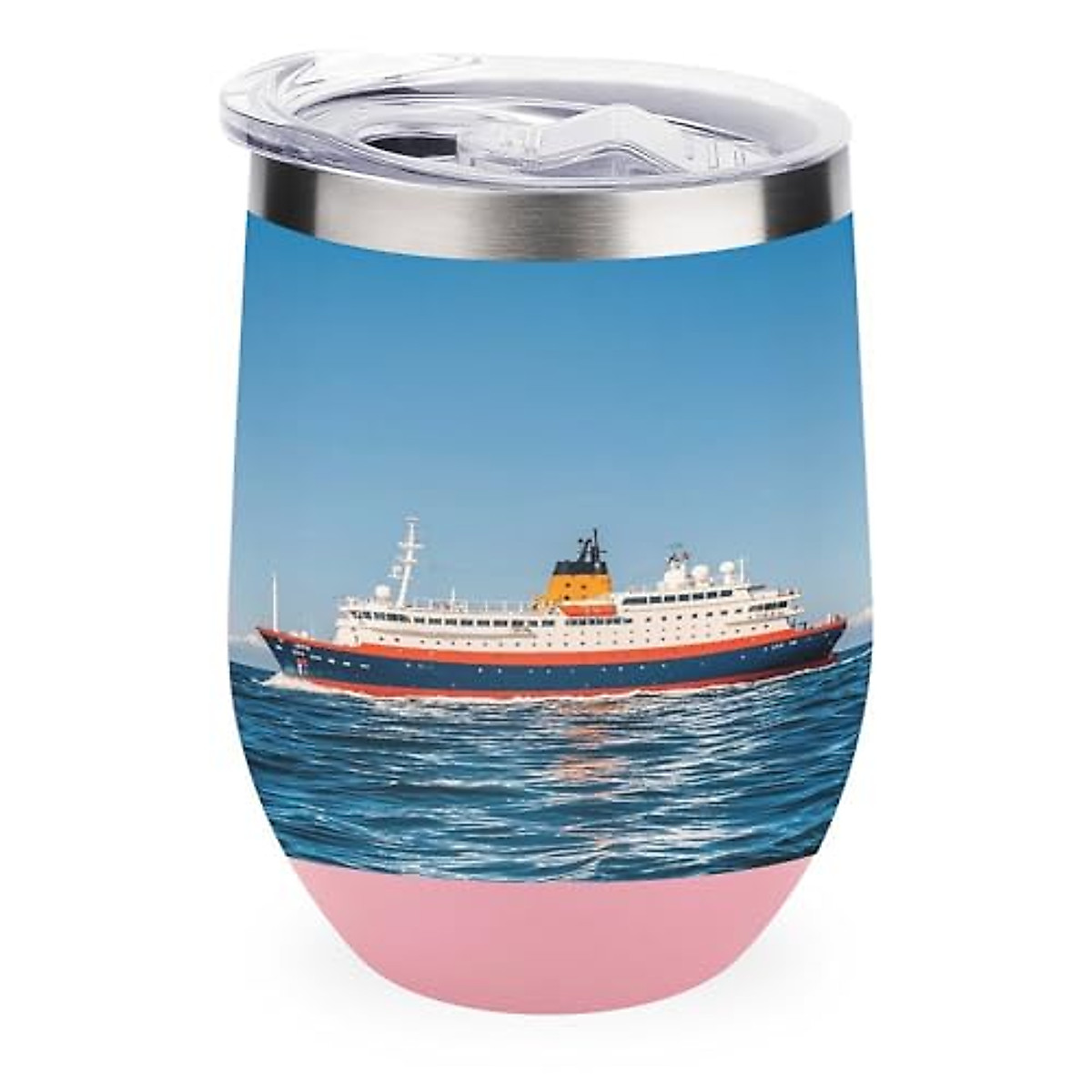 304 Stainless Steel Insulated Cup with Lid, Ocean Ship Print Durable, And Easy to Clean – Ideal for Home, Office, And Gift Giving