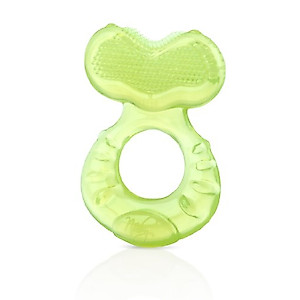 Nuby Silicone Teethe-eez Teether with Bristles, Includes Hygienic Case, Colors May Vary