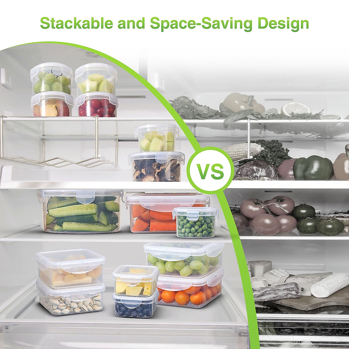 UULID 48 PCS Food Storage Containers with Lids (24 Containers & 24 Lids) Leakproof Reusable BPA Free Food Storage Containers Snap Lid plastic Meal Prep Containers locking Lids