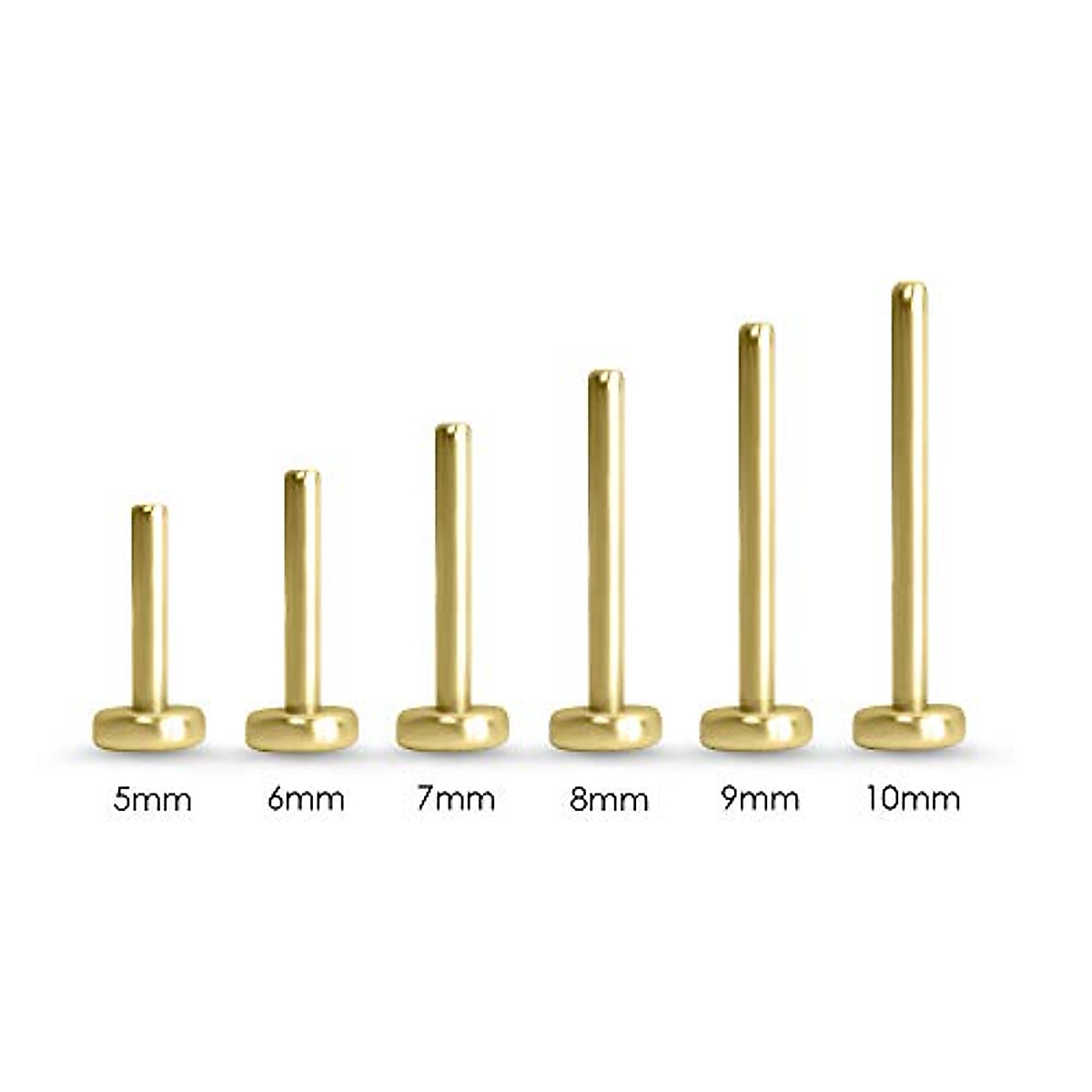 316 Stainless Steel Yellow Gold-Tone Threadless Push Pin Nose Ring Labret Monroe Stud 3mm Glued Purple Faux Opal 16G