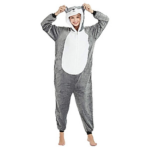 ABENCA Adult Onesie Pajamas for Women Cartoon One Piece Animal Dog Puppy Halloween Christmas Cosplay Costume.Doggy.M
