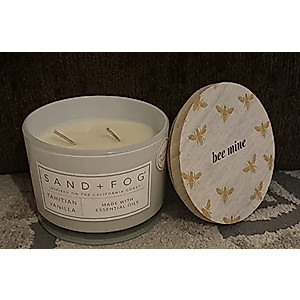 Sand + Fog Tahitian Vanilla Candle in a Glass Jar with Wood Lid - 12 oz.