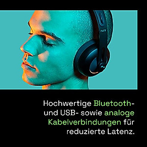 nura Nuraphone Wireless Bluetooth Headphones Over Ear with Ear Buds - Personalized Sound Profile, Active Noise Cancellation (ANC), Social Mode, Customizable Multi-tap Buttons, 20 Hour Battery Life