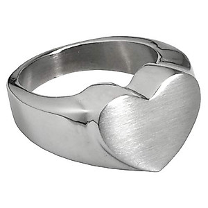 Memorial Gallery Sterling Silver Cremation Bold Heart Ring (10)