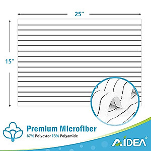 AIDEA Dish Towels-8Pack, 15”x25”, Super Soft and Absorbent, Multi-Purpose Microfiber Kitchen Towels for Home, Kitchen-White/Grey