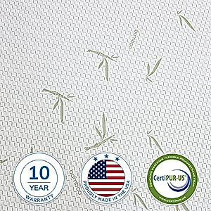 FONTOI Queen Size Mattress in a Box, 10 inch Bed Mattresses Made in USA with Breathable Bamboo Cover, Cooling Gel Green Tea Memory Foam, Medium Firm (10IN-MDR-Queen)