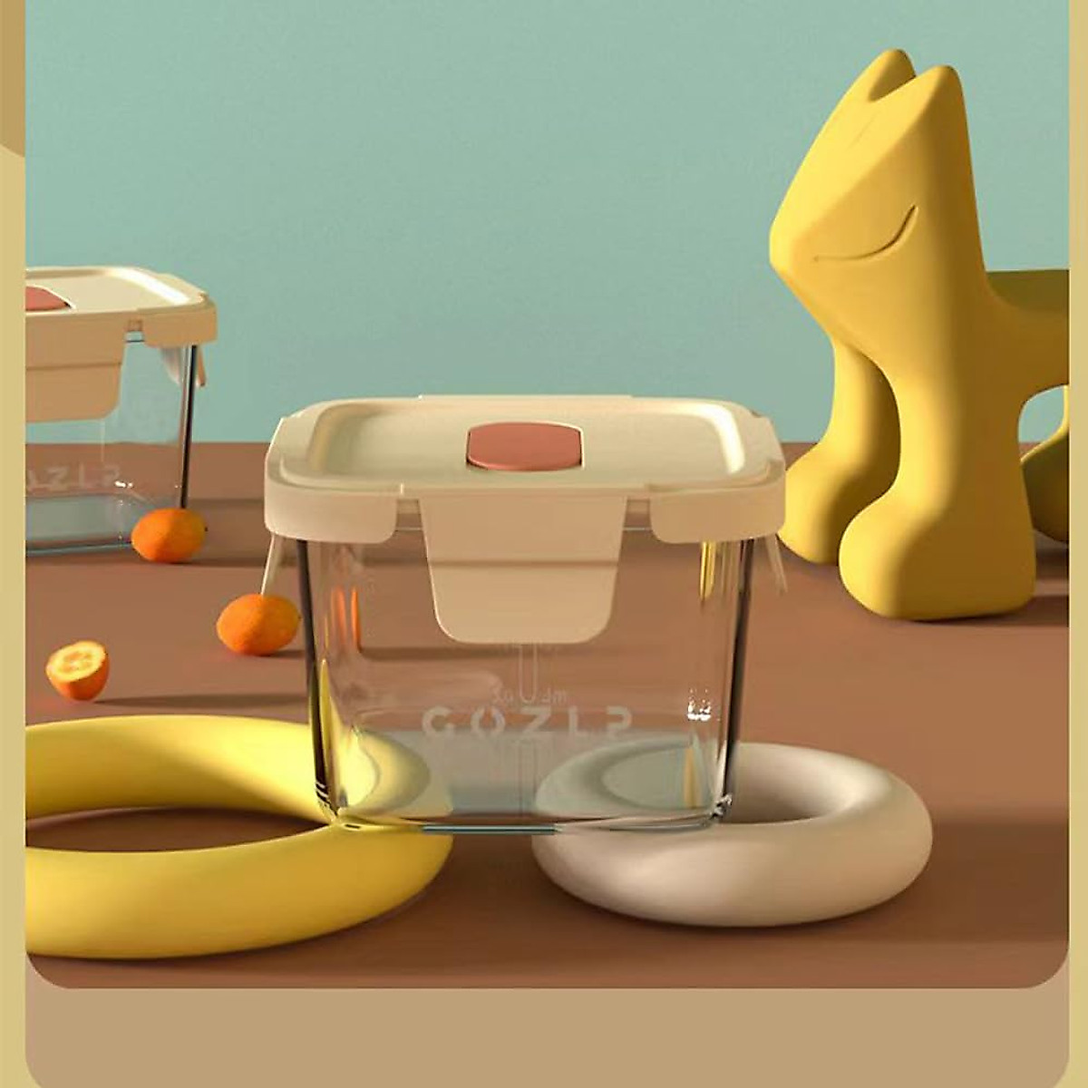 S.ROKE TTAN 6 Pack Glass Food Containers with Lids, 5 oz Food Jars Small Food Storage Containers for Snacks, Dips, and Meal Prep, Airtight, Leakproof Microwave & Dishwasher Safe