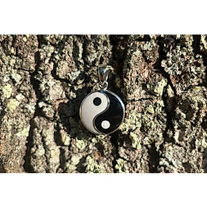 Jewelry Trends Sterling Silver Yin Yang Black and White Balance Symbol Tao Pendant