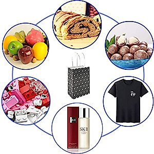 ADIDO EVA 25 PCS Gift Bags Mini Black Paper Bags with Handles for Party Supplies (6 x 4.3 x 2.3 In)