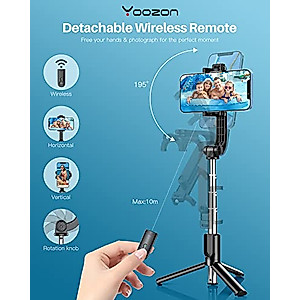 Portable Selfie Stick Tripod for iPhone - Versatile Selfie Stick Remote with Cold Shoe & 1/4" Screw, Phone Stand Tripod for iPhone 14 Plus 14 13 12 Pro Max Mini,Samsung Galaxy S22 Note 20, Pixel 6XL