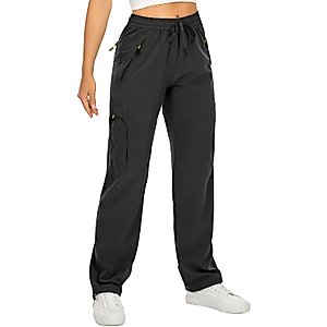 Womens Hiking Pants Quick Dry UPF 50 Travel Golf Pants lightweight Camping Work Cargo Pants Zipper Pockets