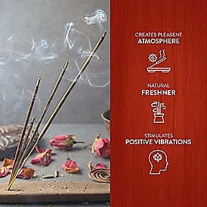 HEM Red Rose Incense Sticks (Pack of 6 -120 count, 301g) | Natural Fragrance For Aromatic Environment | Incense For Stress Relief, Relaxation and Air Purifier
