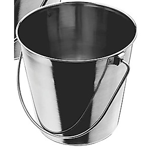 Indipets Heavy Duty Stainless Steel Pail - 2 Quart - Durable Dog Food and Water Storage