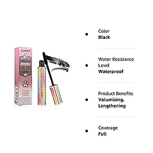Black Thrive Mascara Waterproof, Tubing Mascara, Intense Length Luxury Beauty Big Eye, Volume & Definition, No Smudging, No Clumping Lasting All Day, Dermatologist & Ophthalmologist Tested