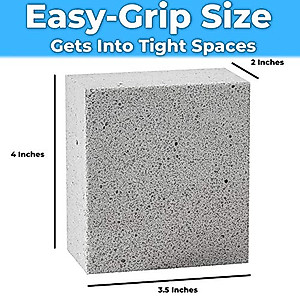 Heavy Duty, Non-Toxic Grey Grill Brick Cleaner 12 Pack. Reusable Chemical Free BBQ Pumice Cleaning Block for Flattops, Grills and Griddles. Non Scratch Grillstone is the Perfect Barbecue Scouring Tool