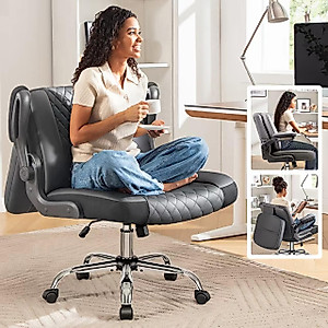 FelixKing Office Chair, Ergonomic Desk Chair, Breathable Mesh Computer Chair Swivel Home Desk Gaming Chair with Wheels and Flip-up Armrests, Adjustable Height for Conference Room (Black)