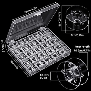 50 Pcs Bobbins, Plastic Bobbins for Brother Sewing Machine, Sewing Bobbins with Bobbin Case, Bobbin for Sin-ger/Bro-Ther, Bobbins for Singer Sewing Machine