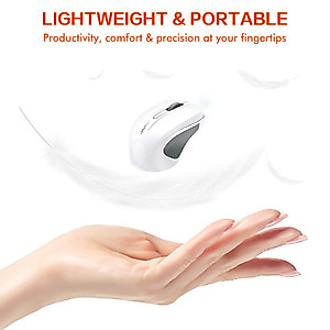 MEETION Wireless Mini Mouse, 2.4GHz USB-A + Bluetooth Mouse, for Boys, Girls, Child, 1200 DPI USB-C Rechargeable Mouse, White