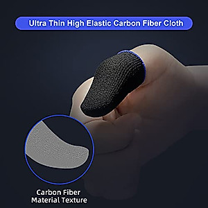 100 Pieces Finger Sleeves for Gaming, Thumb Sleeves Mobile Gaming Controller, Anti-Sweat Breathable Seamless Touchscreen Thumb Cover for PUBG, League of Legend, Rules of Survival, Knives Out, Fortnine