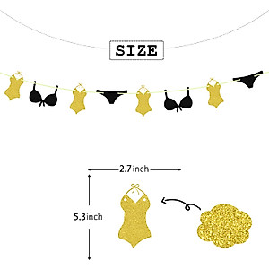 Bachelorette Banner Gold Black Glitter, Lingerie Party Decorations, Bachelorette Party Banner, Lingerie Shower Decorations, Bridal Shower Banner, Bra Panties Banner, Bachelorette Party Decorations
