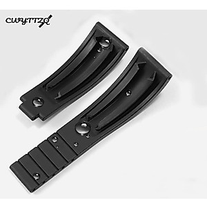 CWYTTZQ 20mm rubber watch strap for Rolex men's watch accessories black and green water ghost outdoor sports silicone strap wristband watchbands (Black gold buckle)