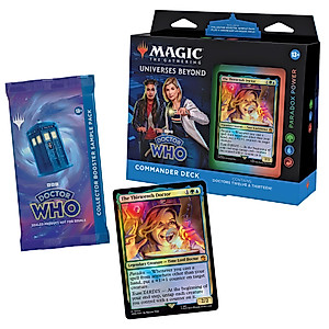 Magic The Gathering Doctor Who Commander Deck – Paradox Power (100-Card Deck, 2-Card Collector Booster Sample Pack + Accessories)