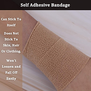 24 Pack Breathable Self Adherent Wrap, Athletic Elastic Non Woven Cohesive Bandage – for Sports, First Aid Medical, Wrist, Ankle Sprains, Swelling and Vet Wrap 2 Inch 5 Yards (Rainbow Color).
