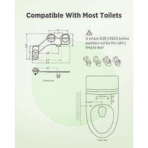 Bidet Attachment for Toilet, Ciays Ultra-Slim Bidet Toilet Seat Attachment, Self-Cleaning Dual Nozzles, Non-Electric Bidet Attachment for Sanitary and Feminine Wash, Bamboo/White