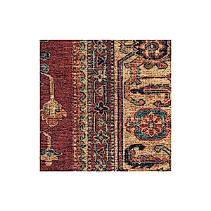 RUGGABLE Cambria Washable Rug - Perfect Vintage Area Rug for Living Room Bedroom Kitchen - Pet & Child Friendly - Stain & Water Resistant - Ruby 6'x9' (Standard Pad)