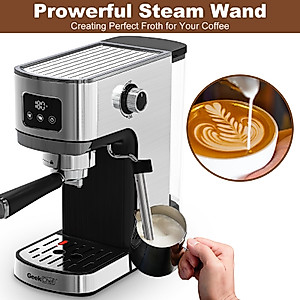 Geek Chef Espresso Machine, 20 Bar Coffee Machine, Fast Heating Automatic, Latte & Cappuccino Maker