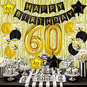 60th Birthday Decorations for Men Women - Happy Birthday Decorations 60 Birthday Balloons Birthday Party Decoration