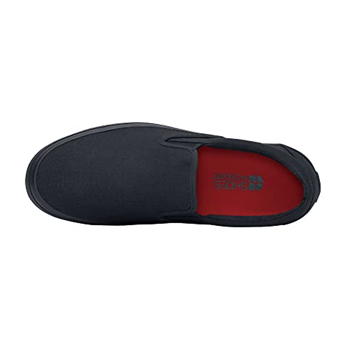 Shoes for Crews Merlin, Slip-On, Men's, Women's, Unisex, Slip Resistant Work Shoes, Black Canvas, Men's Size 6.5, Women's Size 8