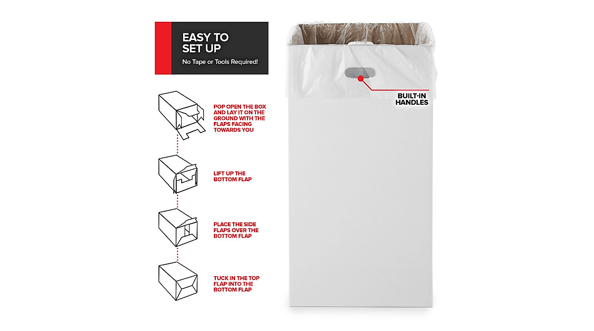 40 Gallon Disposable Cardboard Trash Cans for Events