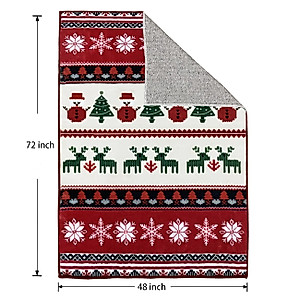 Christmas Area Rugs 4x6 Machine Washable High Traffic Xmas Door Mat Non-Slip Floor Carpet for Living Room Dining Room Bedroom Entryway & Hallway, Snow Print
