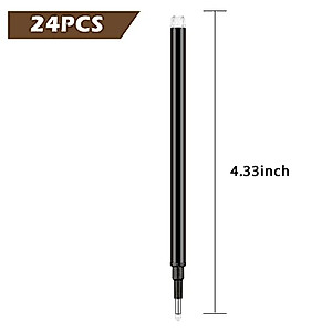 24 Pieces Gel Ink Refills Erasable Gel Refills for Erasable Gel Ink Pens, Fine Point 0.7 mm (Black)
