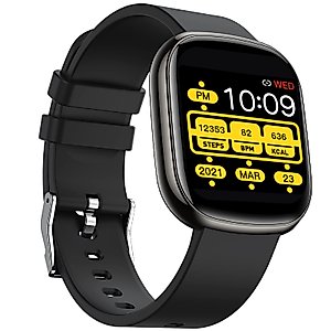 Smart Watch for Women Men Smartwatch Water Resistant Fitness Tracker 8 Sports Modes with Heart Rate Monitor Sleep Tracker Pedometer 40 Days Battery Life Compatible with iPhone Samsung Android Phones