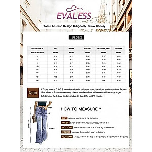EVALESS Bell Bottom Jeans for Women High Waisted Button Fly Wide Leg Denim Flare Pants Blue 4