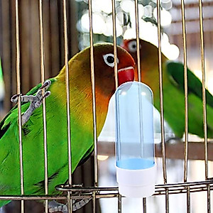 STOBOK 4 pcs Bird Feeder Drinker Set Plastic Water Dispenser Cage Automatic Parrot Drinking Feeder for Parrot Parakeets Canaries Finches Budgie