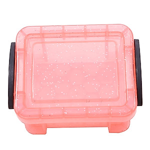 Sevenfly Family Plastic Storage Bin with Lid Medicine Box Lockable Container ​for Toy Desktop Jewelry Accessory Drawer Or Kitchen,pink