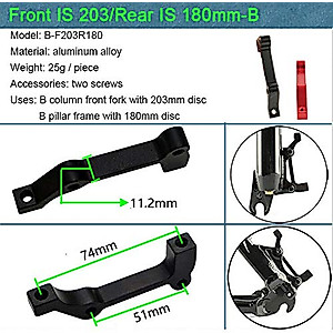 BUCKLOS PM/is Front Rear 180/203mm Disc Brake Caliper Mount Adapter Gear Parts Accessories, CNC Machined Aluminum Alloy Rotor Adapter with Bolts.