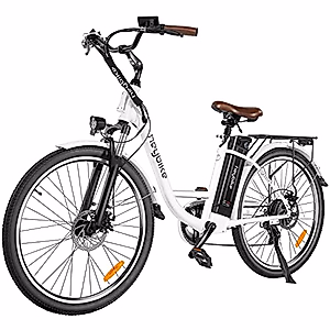 Heybike Cityscape Electric Bike 350W Electric City Cruiser Bicycle Up to 40 Miles Removable Battery, Shimano 7-Speed and Dual Shock Absorber, 26" Electric Commuter Bike for Adults