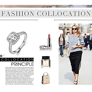 Women's Pretty 18K White Gold Plated Wedding Bands TIVANI Collection Jewelry Rings,5