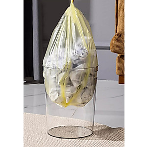 JEIMALEN Transparent Trash can Wastebasket with Handle Plastic Small Cylindrical Garbage Can for Kitchen, Bedroom, Home Office, Craft Room, Dorm Room, Powder Room,Toilet Trash Bin (M)