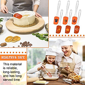 Hushee 6 Pcs Thanksgiving Silicone Spatula Turkey Pattern Holiday Spatulas Heat Resistant Cute Spatula with Plastic Handle Funny Silicone Scraper for Home Party Stir Butter Cream Cooking Utensils