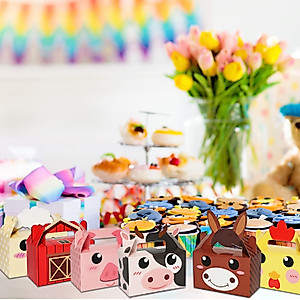 12 Pack Farm Animal Party Favor Boxes Farm Theme Birthday Goodie Boxes Farmhouse Animals Gift Candy Bags Barnyard Treat Boxes for Kids Girls Baby Shower Party Decorations Supplies
