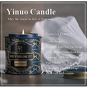 Coffee Scented Candles for Home Scented 10 Oz Large Size Jar Candle, 70 Hours Long Lasting, 100% Natural Soy Candle Aromatherapy, Strongly Coffee Scent, Luxury Candle Gifts for Women with Gift Box