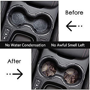 Car Coasters for Drinks Absorbent, 2 Pack Cup Holders, 2.56" Ceramic Stone & Non-Scratch Cork Base Coasters, Auto Accessories for Women & Men, Natural Luxury Waves Golden Marble