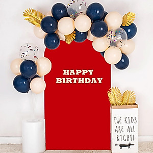 Red Arch Cover Spandex Circle Arched Cover 7.2FT for Round Top Arch Covers Backdrop Fabric for Event Banquet Wedding Balloon Arch Cover Unique Arch Backdrop for Bridal Baby Shower Party Decorations